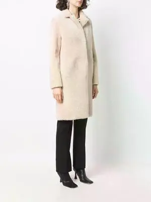 LISKA Single-breasted Shearling Coat