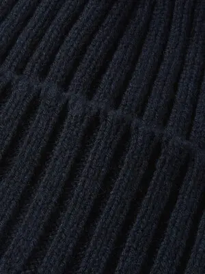 Thom Sweeney Ribbed Cashmere Beanie - Blue