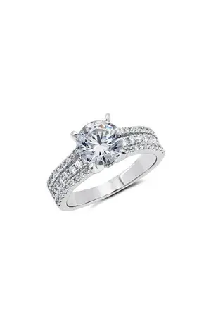 CRISLU Cubic Zirconia Stack Ring - Platinum