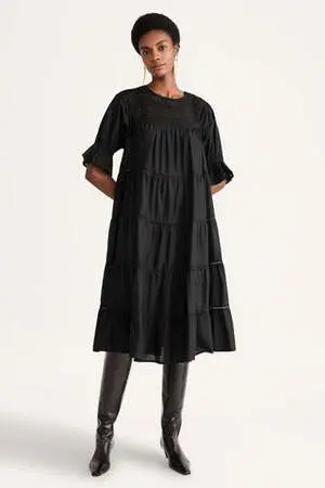 Merlette Paradis Eyelet Dress - Black
