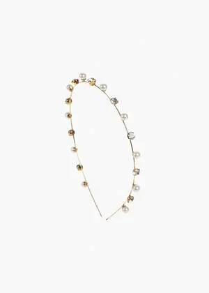 JENNIFER BEHR Ines Headband - Crystal Antique Gold