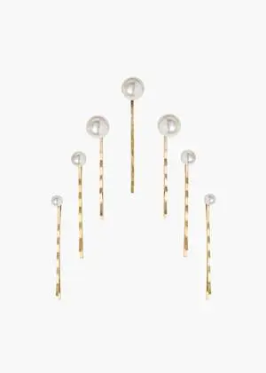 JENNIFER BEHR Perla Bobby Pin Set - Perla Bobby Pin Set -- Pearl Gold