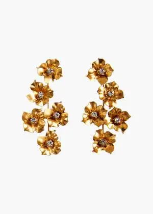 JENNIFER BEHR Myra Earrings - Crystal Antique Gold