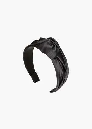 JENNIFER BEHR Samaya Hammered Silk Headband - Black