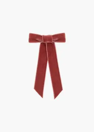 JENNIFER BEHR Velvet Bow Barrette - Antique Rose