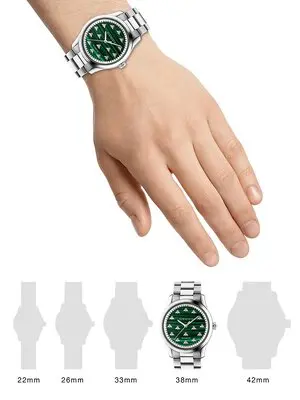 Gucci Malachite Stone Stainless Steel Bracelet Watch