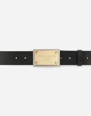 Dolce & Gabbana Leather Belt With Branded Buckle