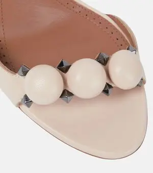Alaïa La Bombe 90 Leather Sandals - Beige
