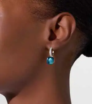 Pomellato Mixed Metal, Diamond, And London Topaz Nudo Drop Earrings - Blue