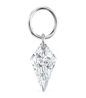 MARIA TASH Gold Silhouette Diamond Charm - White