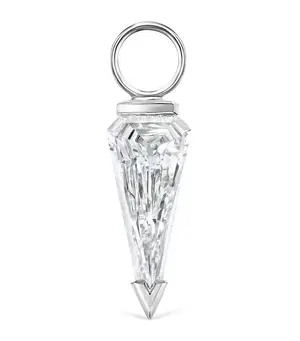 MARIA TASH Gold Silhouette Diamond Charm - White