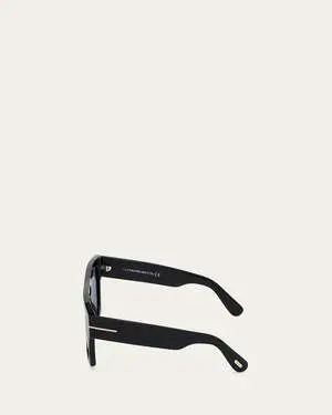 TOM FORD Fausto Square Acetate Sunglasses - One-color