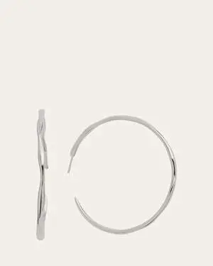 Ippolita Sterling Large Squiggle Hoop Earrings - Silver