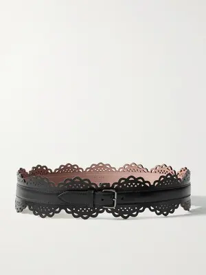 Alaïa Vienne Laser-cut Leather Belt - Black