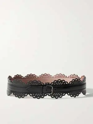 Alaïa Vienne Laser-cut Leather Belt - Black