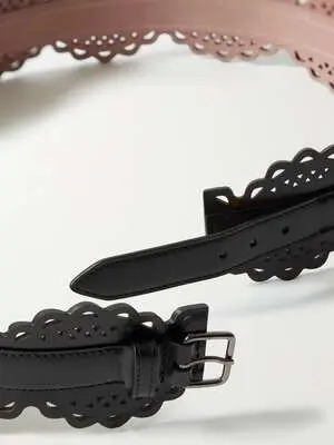 Alaïa Vienne Laser-cut Leather Belt - Black