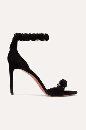 Alaïa Black Bombe 90 Studded Suede Sandals Black