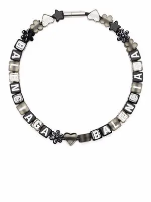 Balenciaga Toy Choker Logo Charm Necklace