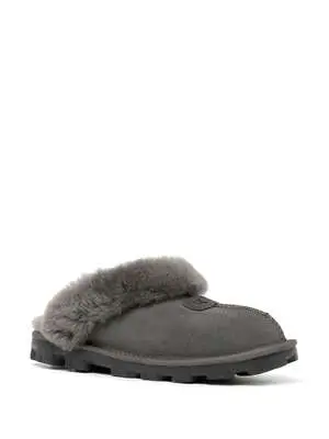 UGG Coquette Fur-trimmed Slippers - Grey