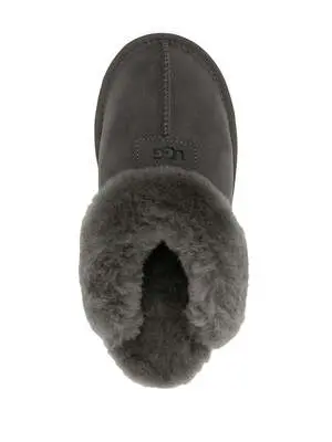 UGG Coquette Fur-trimmed Slippers - Grey