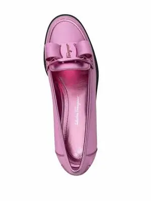 FERRAGAMO Vivaldo High-shine Ballerina Shoes - Pink