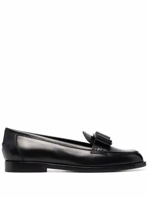 FERRAGAMO Vivaldo Leather Ballerina Shoes