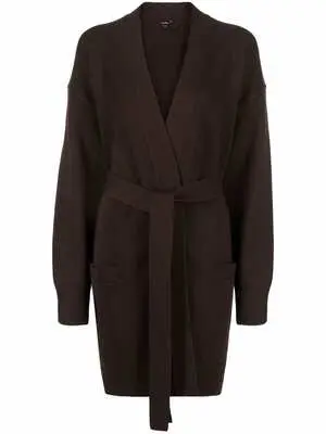 JOSEPH Long Belted Wool Cardigan