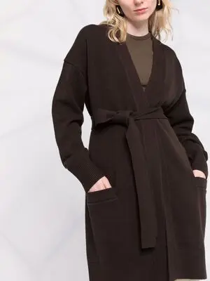 JOSEPH Long Belted Wool Cardigan