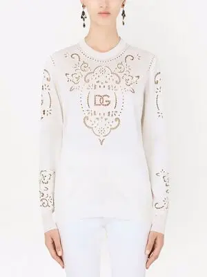 Dolce & Gabbana Openwork-embroidery Silk Jumper