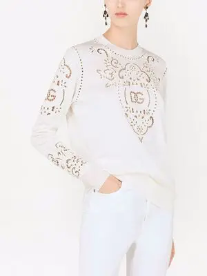 Dolce & Gabbana Openwork-embroidery Silk Jumper