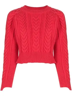 Alexander McQueen Cable-knit Fitted Jumper - Red