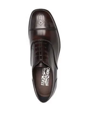 FERRAGAMO Perforated-design Oxford Shoes