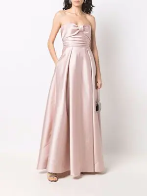 Alberta Ferretti Strapless Knot-detail Gown