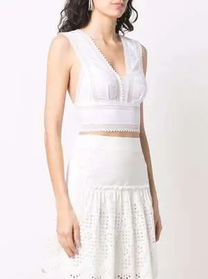 Alberta Ferretti Embroidered Cropped Top