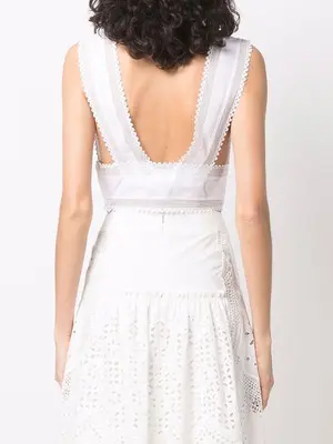 Alberta Ferretti Embroidered Cropped Top