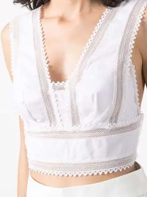 Alberta Ferretti Embroidered Cropped Top