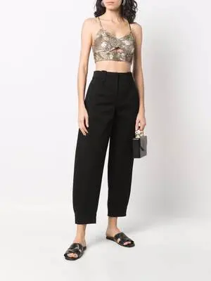 Alberta Ferretti Sequin Embellished Cropped Top