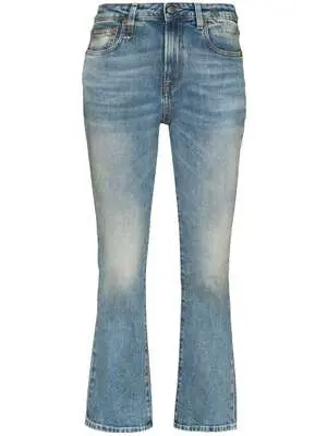 R13 Mid-rise Flared Cropped Jeans - Blue