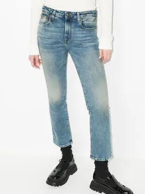 R13 Mid-rise Flared Cropped Jeans - Blue
