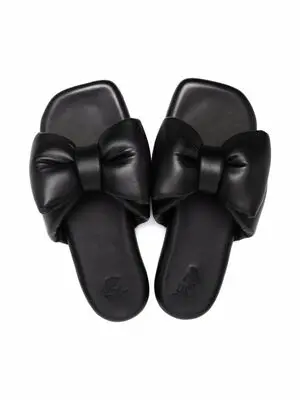 Off-White Padded Bow Slides - Black