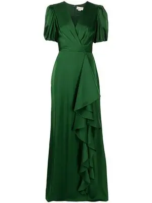 Sachin & Babi Mila Ruffle-drape Gown - Green