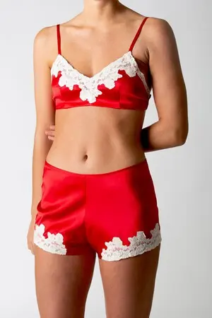 Miguelina Nova Silk Shorts - Red