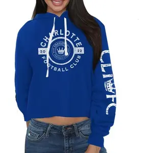 The Original Retro Brand Original Blue Charlotte Fc Crop Pullover Hoodie - Royal