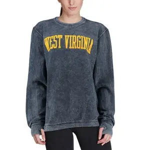 PRESSBOX West Virginia Mountaineers Comfy Cord Vintage Wash Basic Arch Pullover Sweatshirt