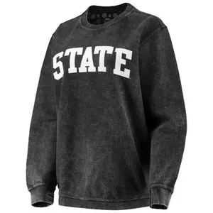 PRESSBOX Michigan State Spartans Comfy Cord Vintage Wash Basic Arch Pullover Sweatshirt