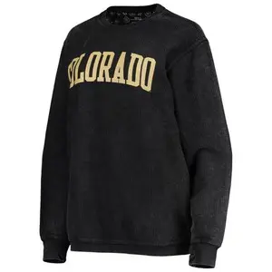 PRESSBOX Colorado Buffaloes Corded Arch Pullover Sweatshirt - Black