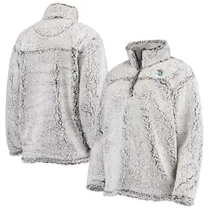 G-III 4HER BY CARL BANKS Seattle Kraken Sherpa Quarter-zip Jacket - Gray