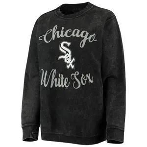 G-III 4HER BY CARL BANKS Chicago White Sox Script Comfy Cord Pullover Sweatshirt