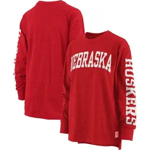 PRESSBOX Nebraska Huskers Two-hit Canyon Long Sleeve T-shirt - Scarlet