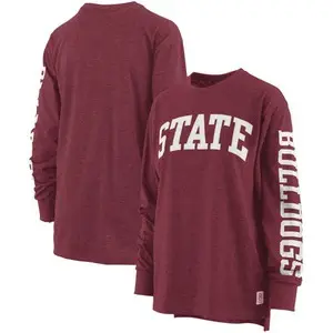 PRESSBOX Mississippi State Bulldogs Two-hit Canyon Long Sleeve T-shirt - Maroon